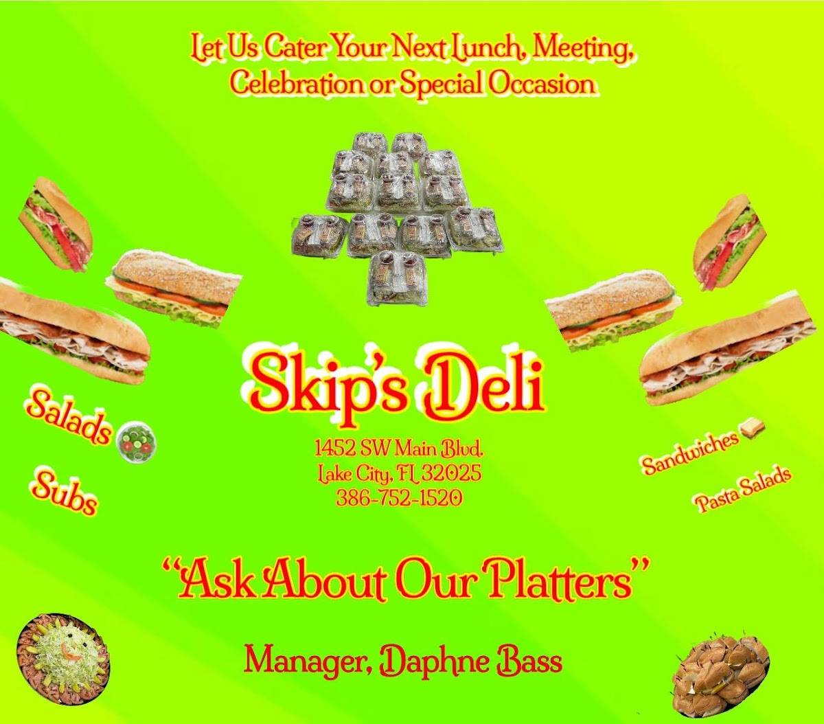 Menu at Skip’s Deli restaurant, Lake City
