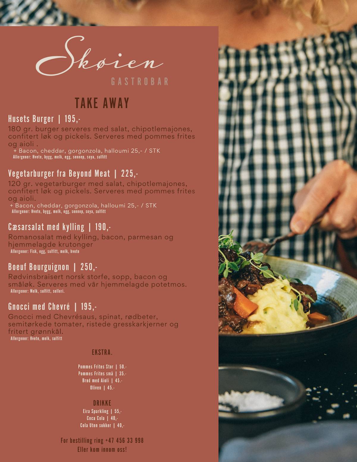 Menu at Skøien Gastrobar, Oslo