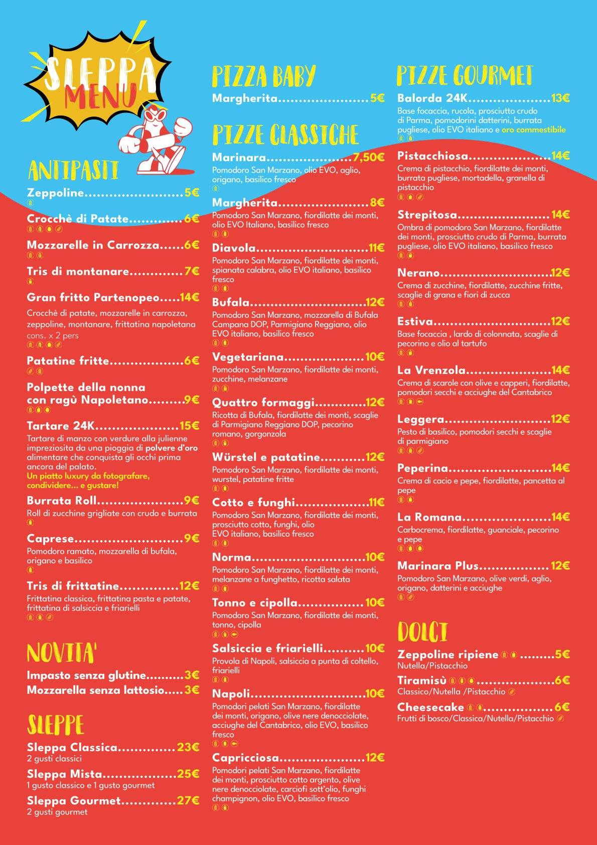 Menu da Sleppa - ristorante, Milano