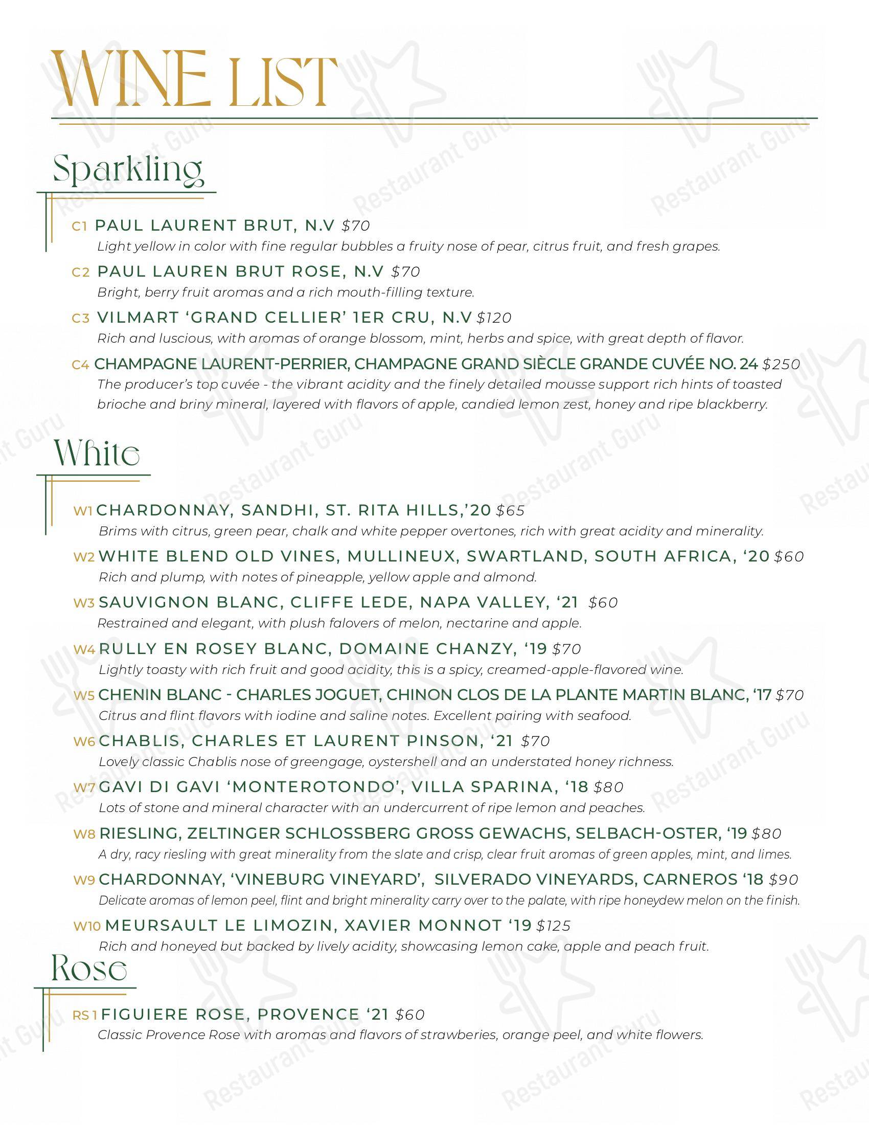 Menu at Valley Rock Inn & Mountain Club, Sloatsburg