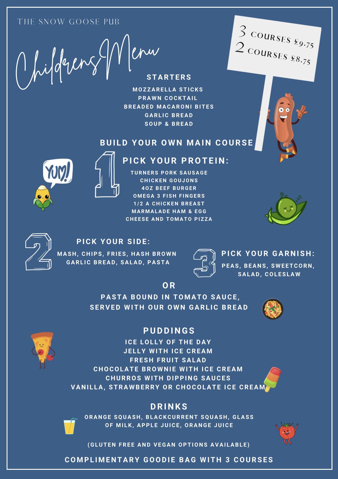 Menu at The Snow Goose pub & bar, Farnborough