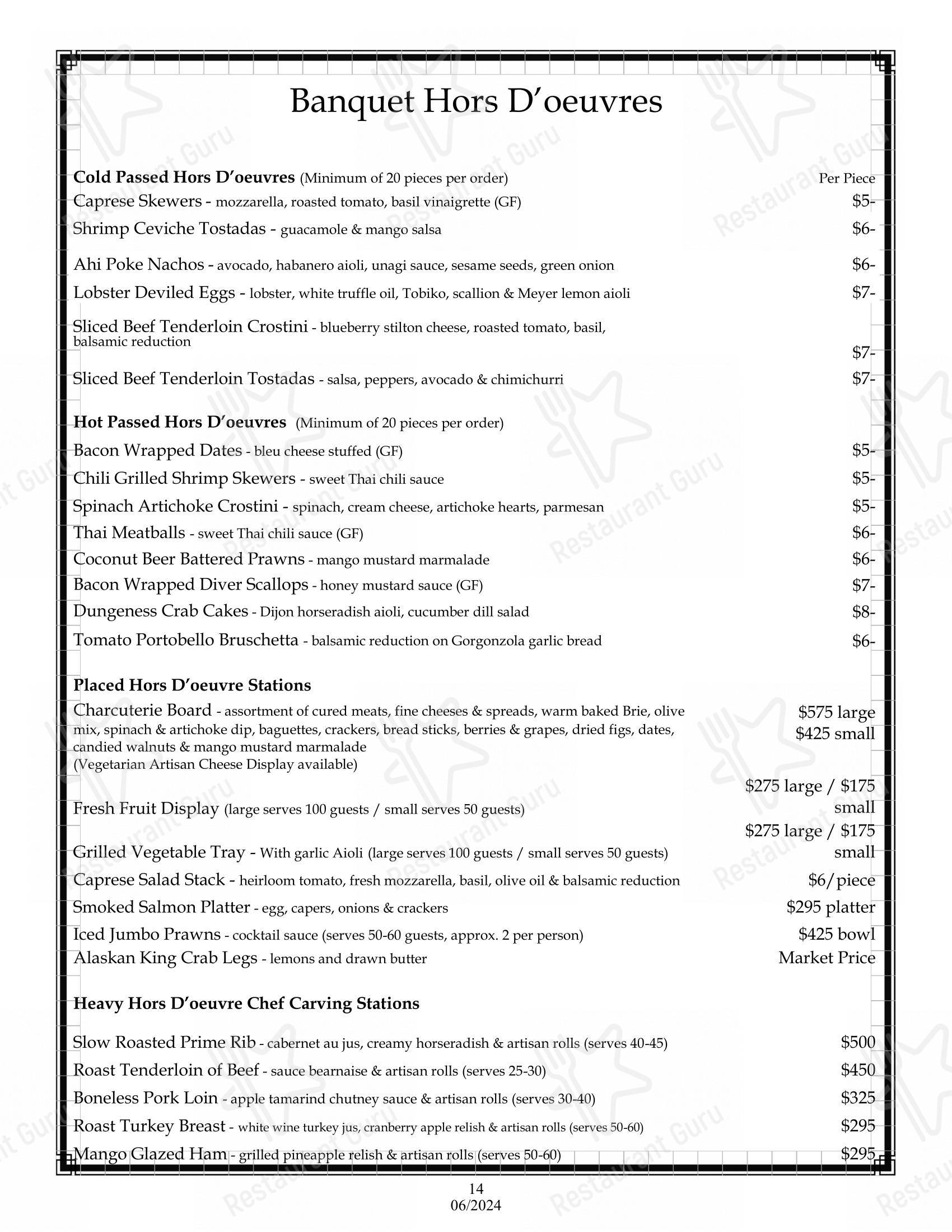 Menu at Sparks Water Bar, Sparks