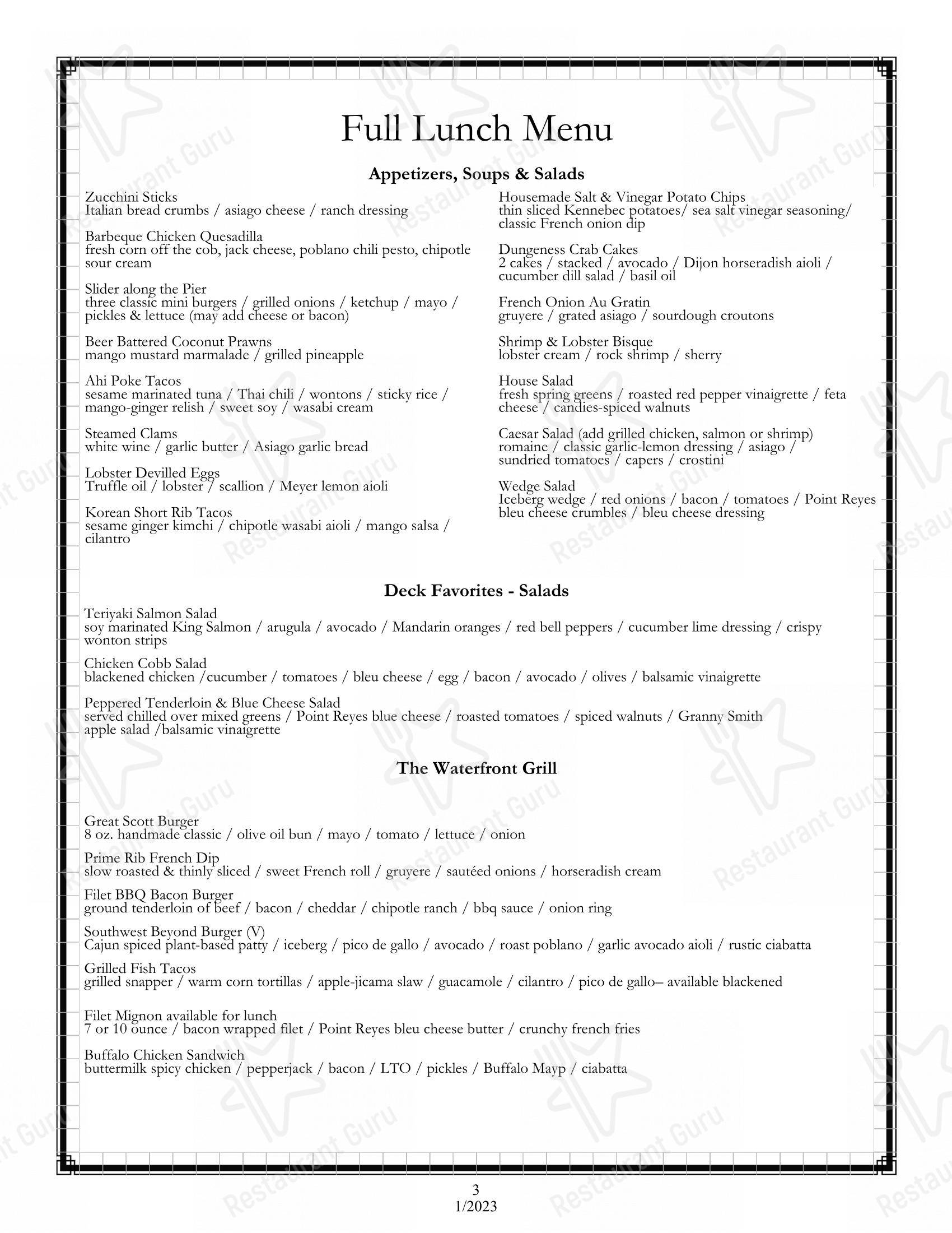 Menu at Sparks Water Bar, Sparks