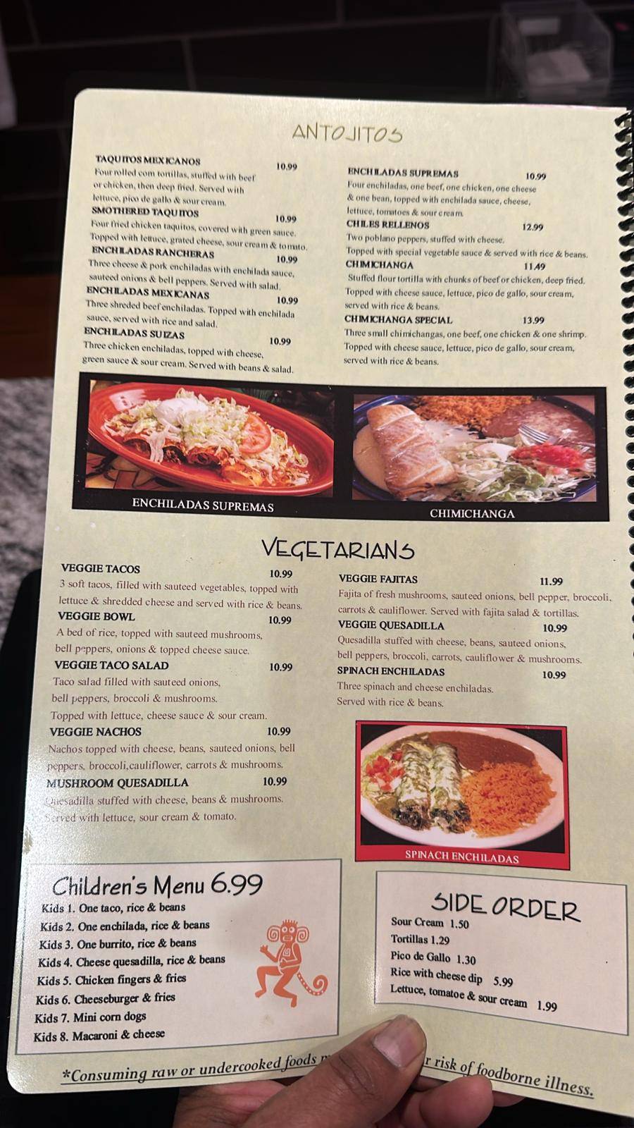 Menu at El Meson San Pedro Mexican Restaurant, Sparta