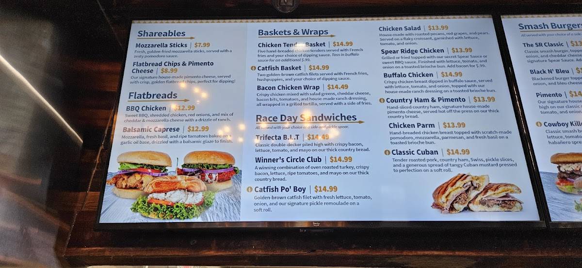 Menu at Spear Ridge Café restaurant, Florence
