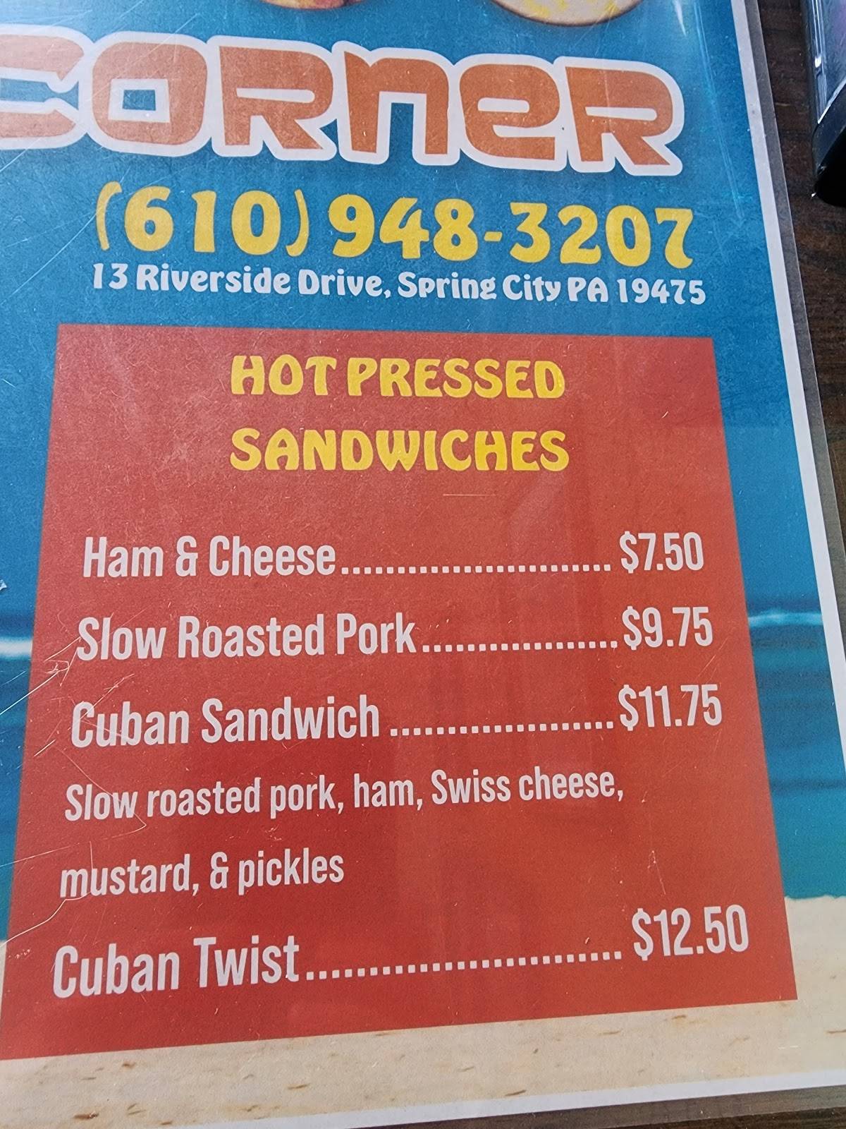 Menu at The Latin Corner restaurant, Spring City