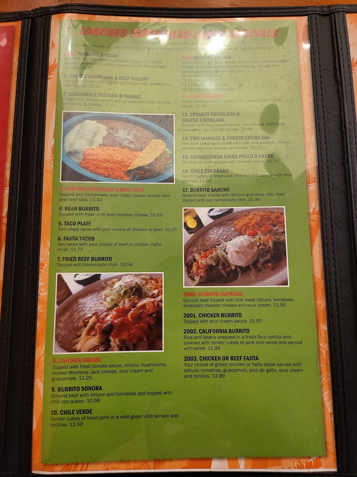 Menu at Las Palmas restaurant, Springdale, E Henri De Tonti Blvd