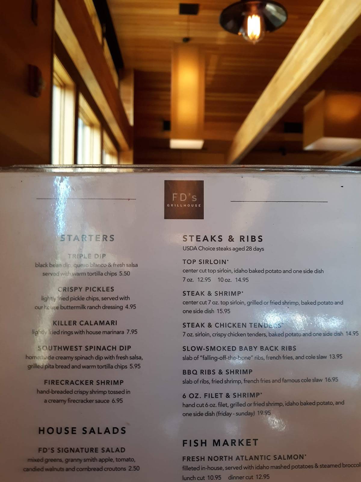 Menu at FD's Grillhouse pub & bar, Springfield