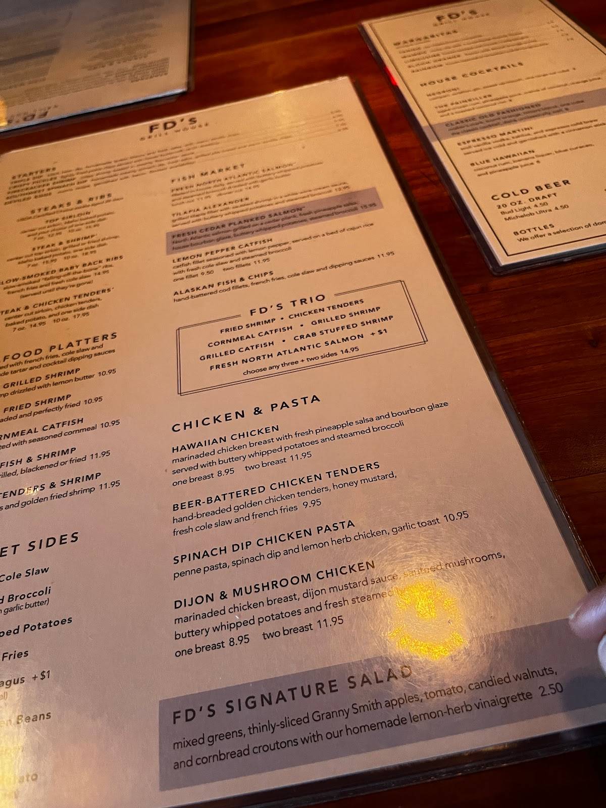 Menu at FD's Grillhouse pub & bar, Springfield