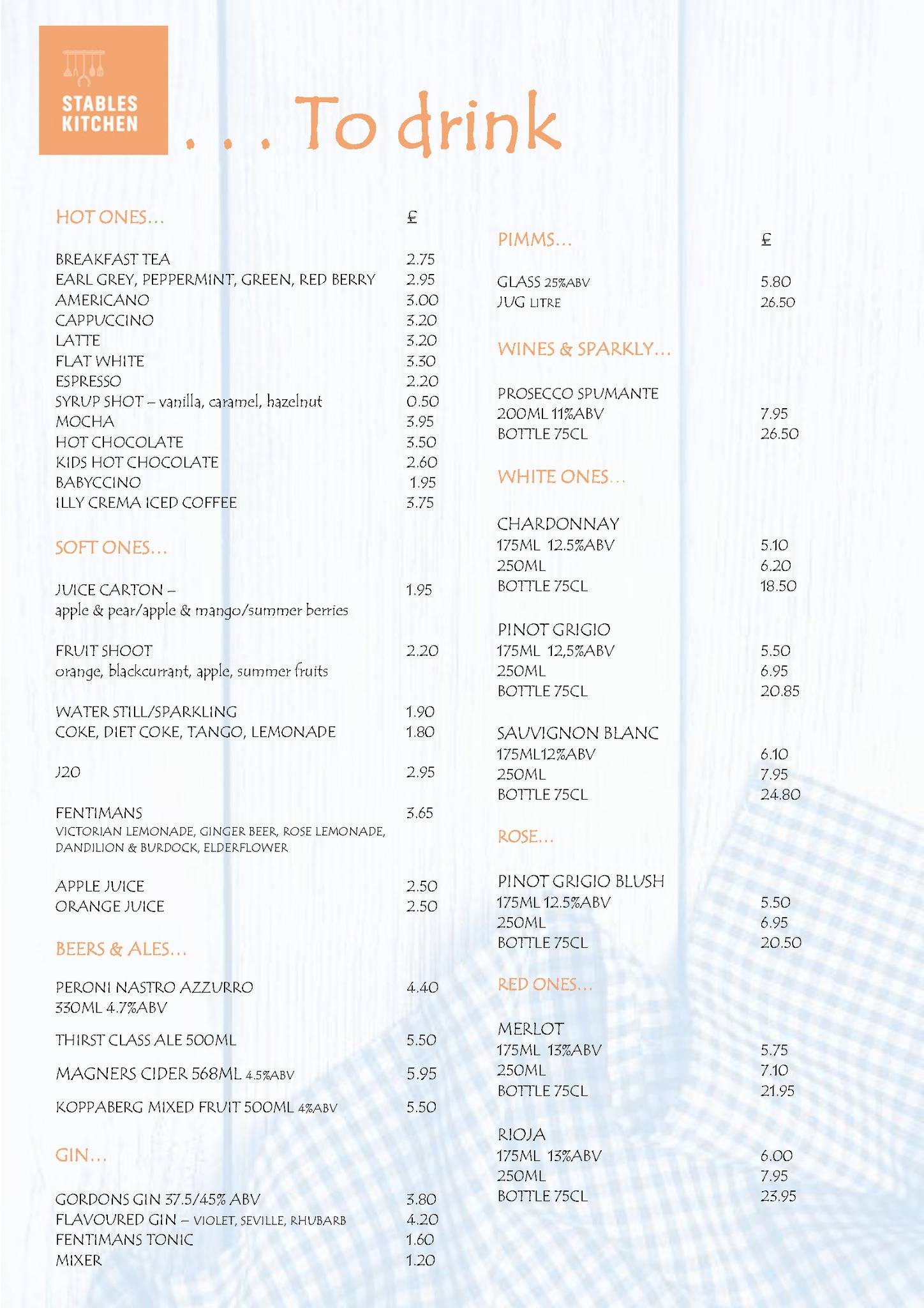 Menu at Stables Kitchen restaurant, Stockport, Hall Rd