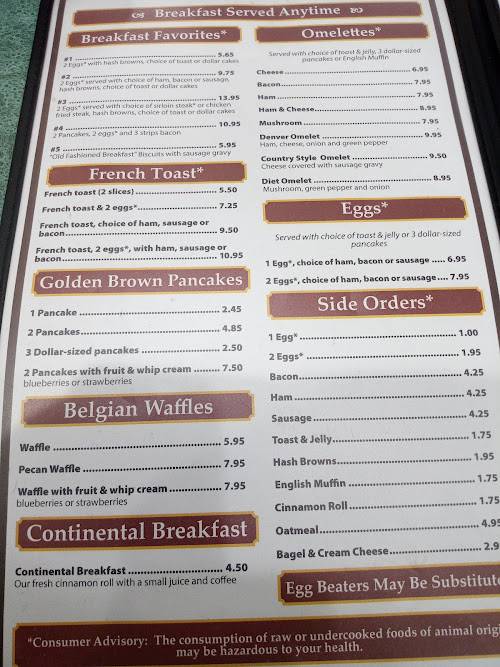 Menu at Stack 'N Steak Family Restaurant, Columbus