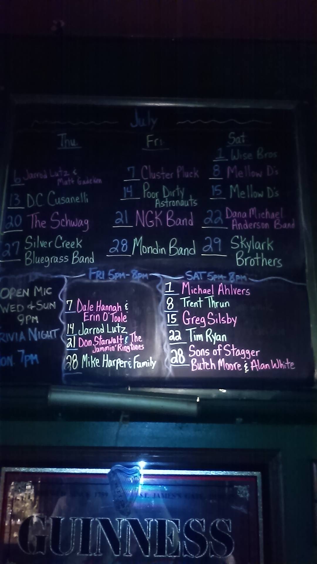 Menu at Stagger Inn pub & bar, Edwardsville