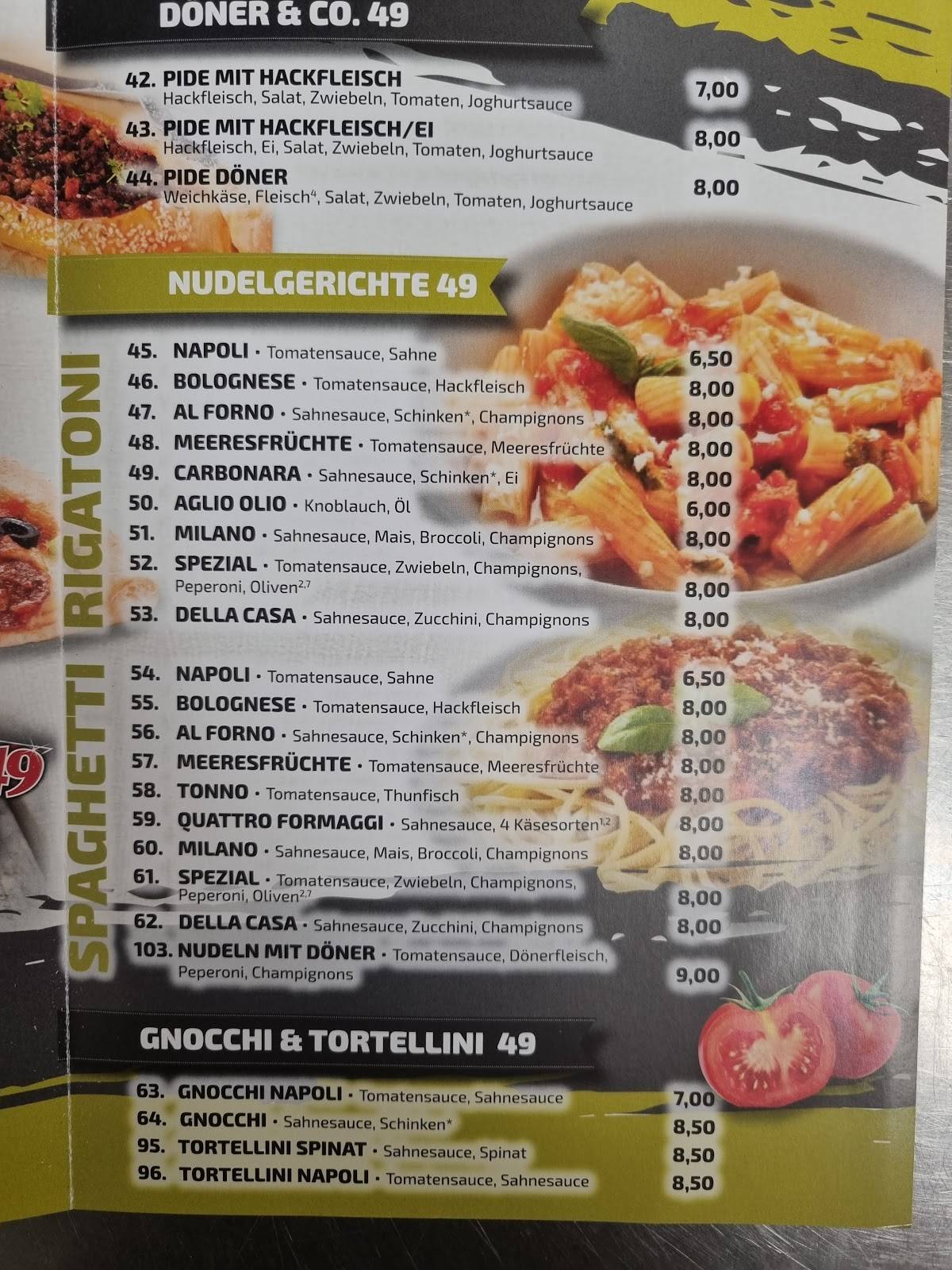 Speisekarte von Star 49 Pizza Döner Express, Burghausen