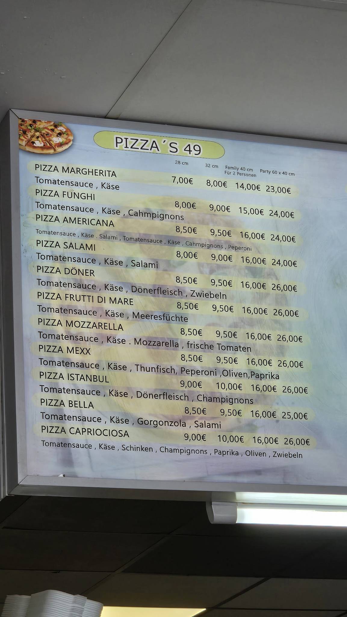 Speisekarte von Star 49 Pizza Döner Express, Burghausen