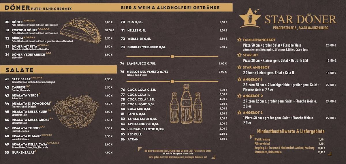 Menu at Star Döner & Pizza, Waldkraiburg