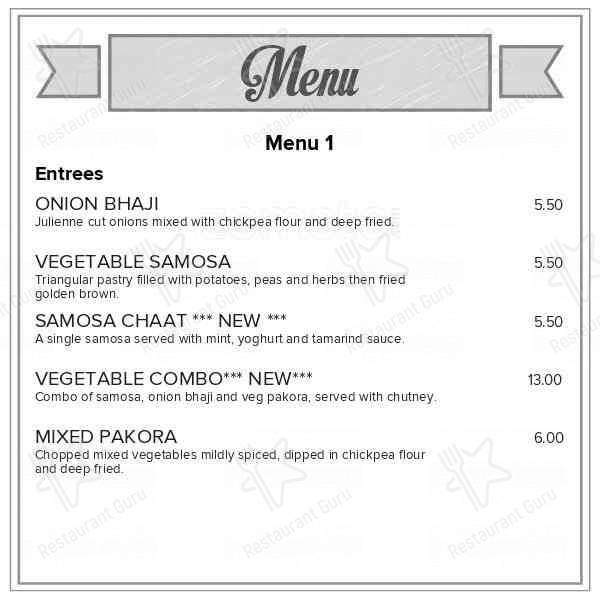 Menu at Star Of India Takeaway Levin restaurant, Levin