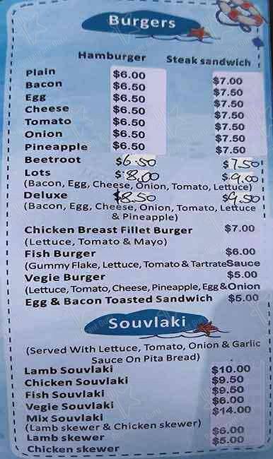 Menu at Starfish Seafoods fast food, Whittlesea