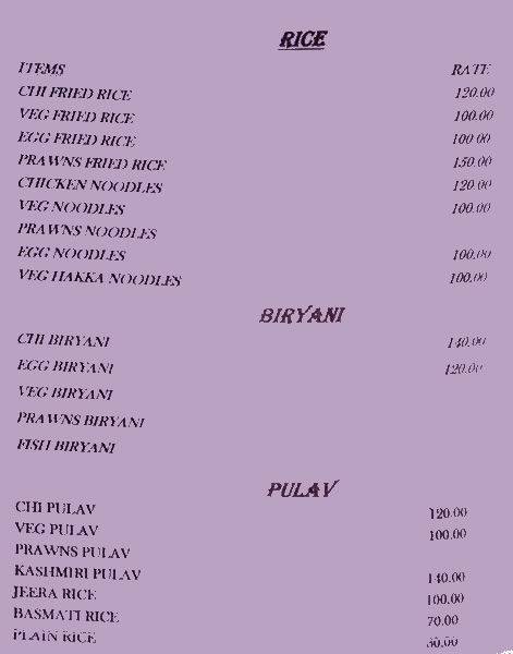 Menu at Starlight Restaurant & Bar, Arpora