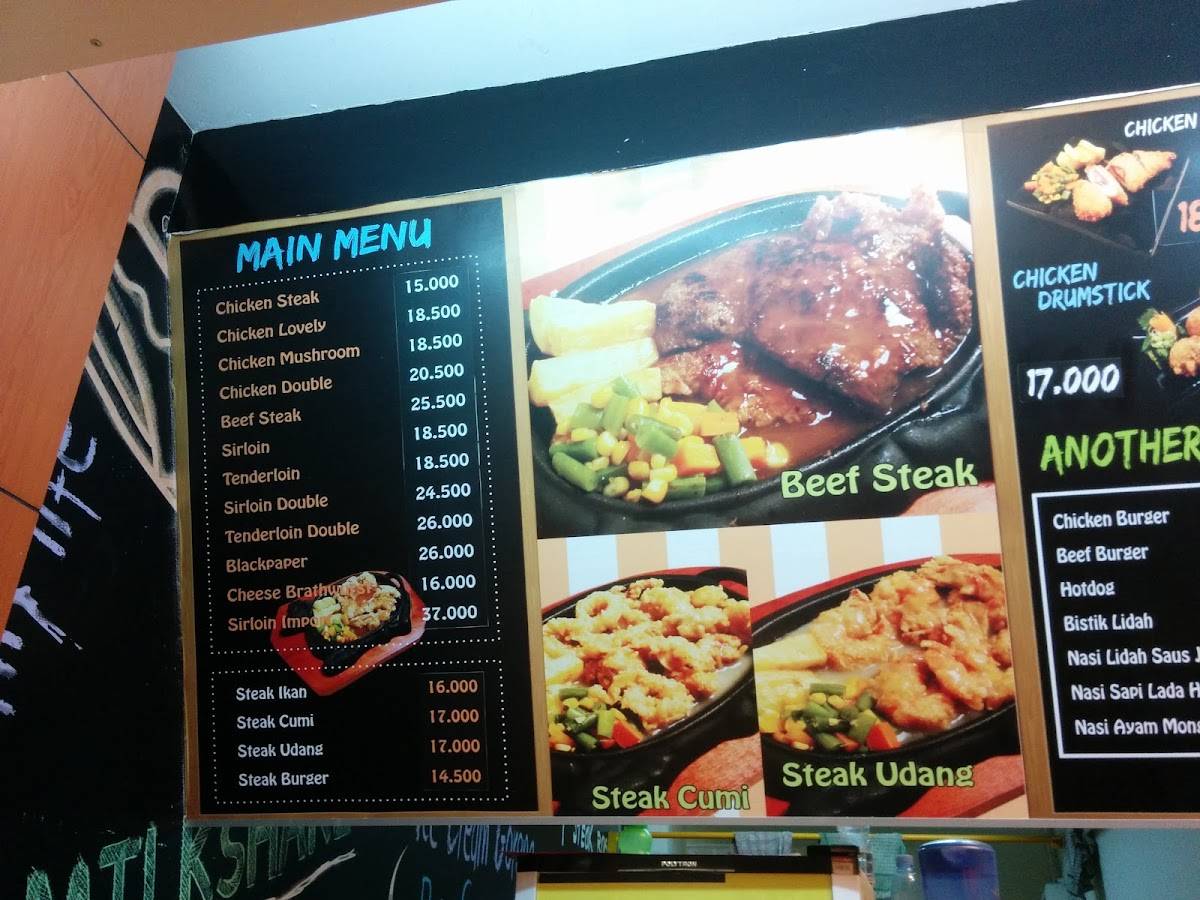 Menu at Steak Roso restaurant, Tegal