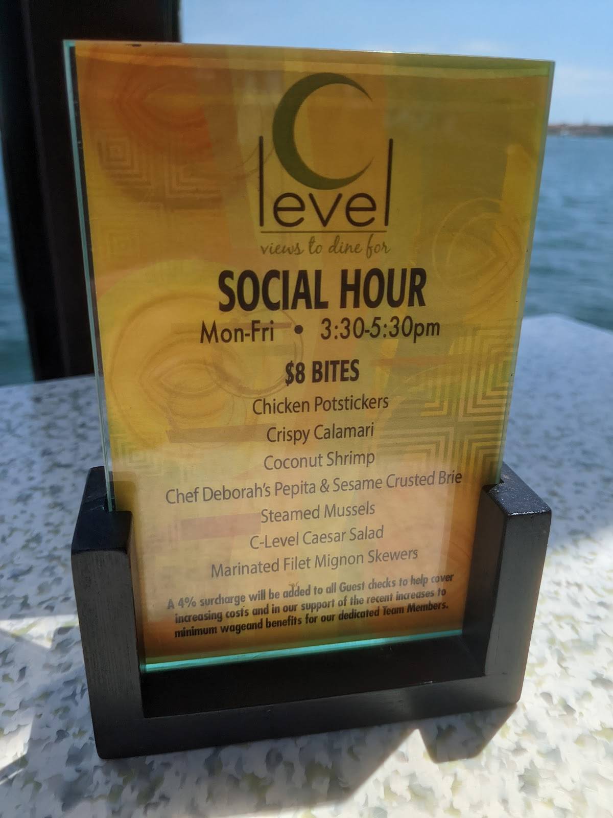 Menu at C Level Lounge steakhouse, San Diego, 880 Harbor Island Dr