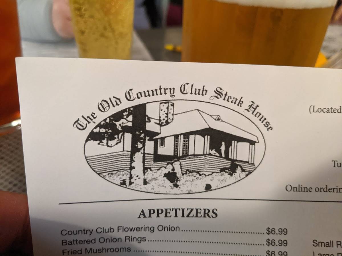 Menu at Old Country Club Steak House, Roxboro