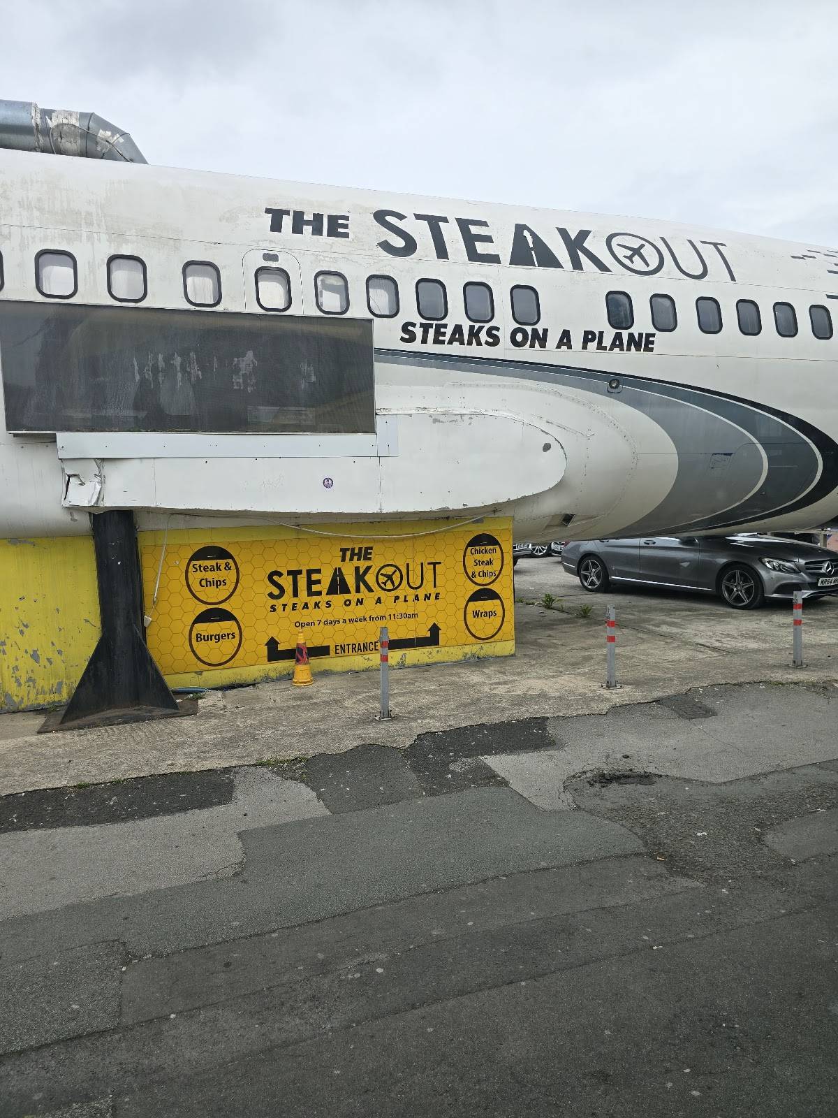 Menu at Steaks on a Plane steakhouse, Bolton