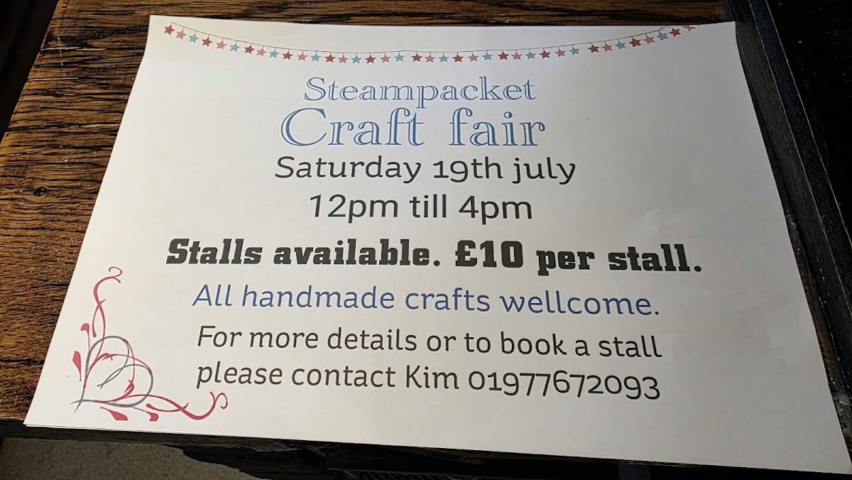 Menu at Steampacket Inn pub & bar, Knottingley