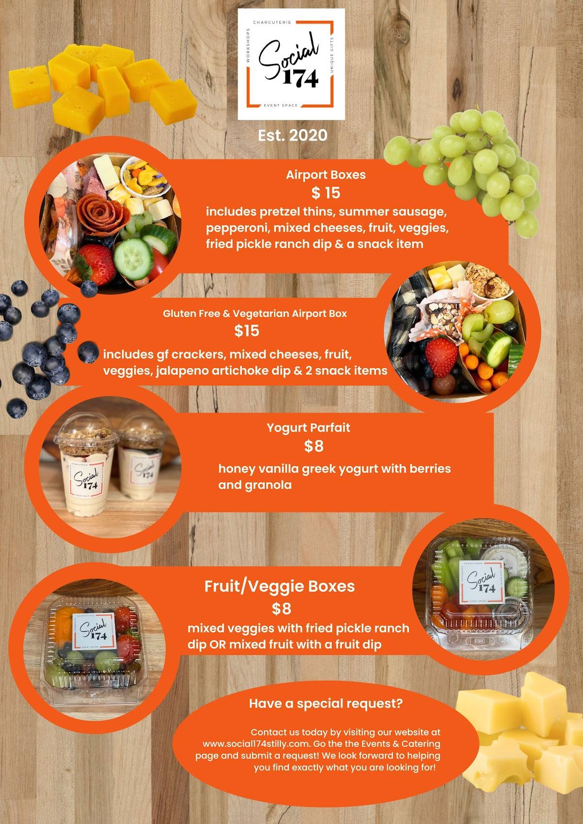 Menu at Social 174 - Stilly Snack Spreads & Charcuterie restaurant ...