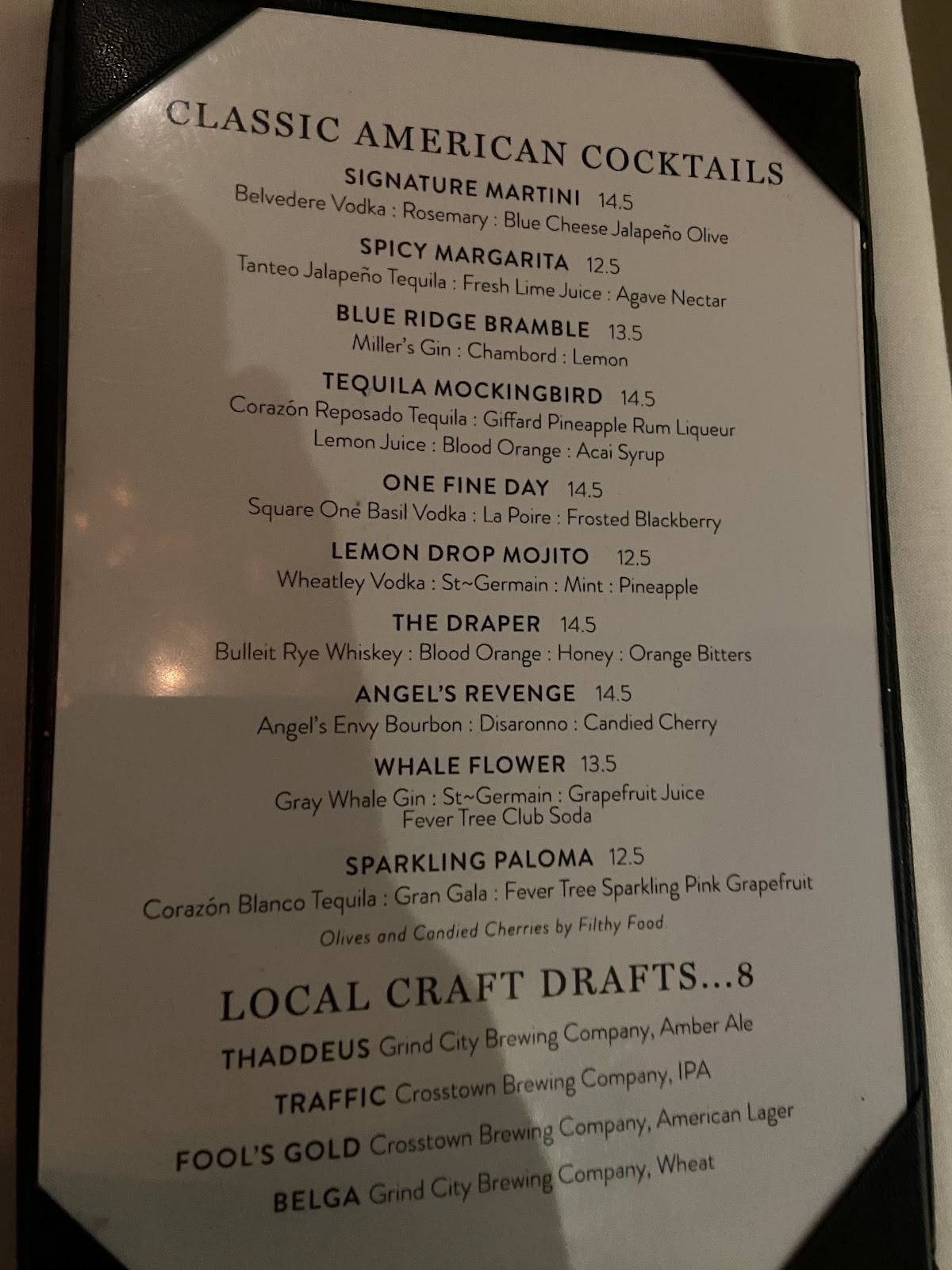 Menu at Stoney River Steakhouse and Grill, Germantown