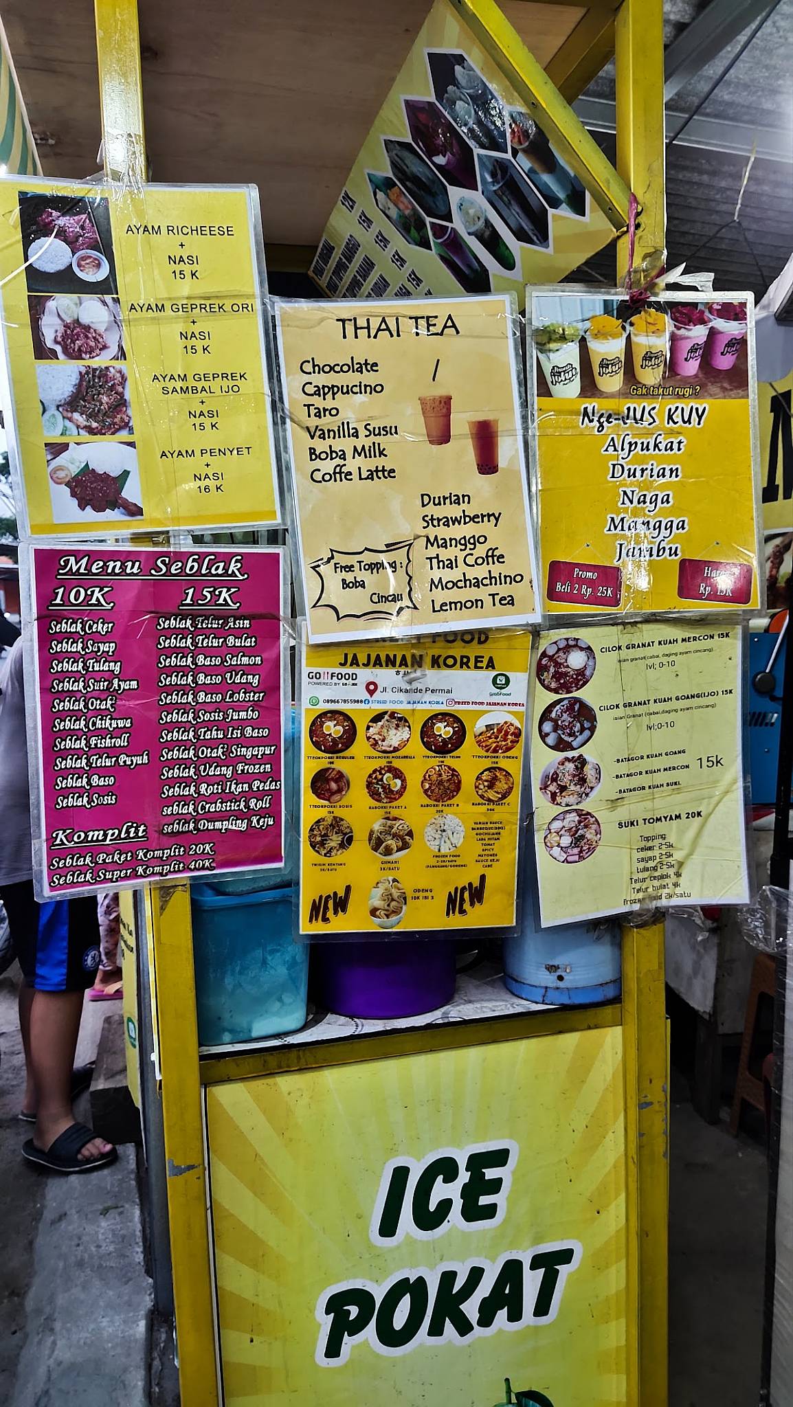 Carta del restaurante Street food jajanan korea, Indonesia