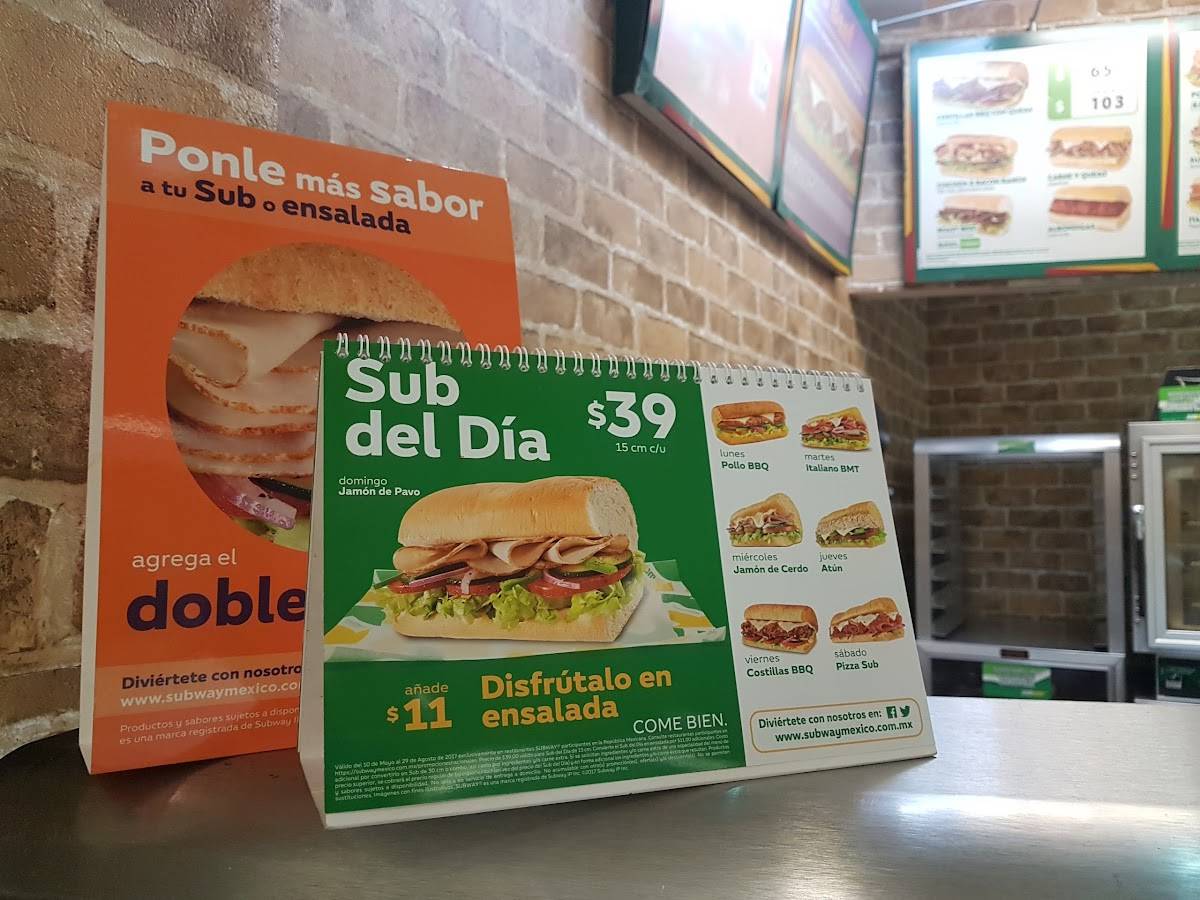 Carta del restaurante Subway, Ciudad del México, Ave Juarez No 76 Local ...
