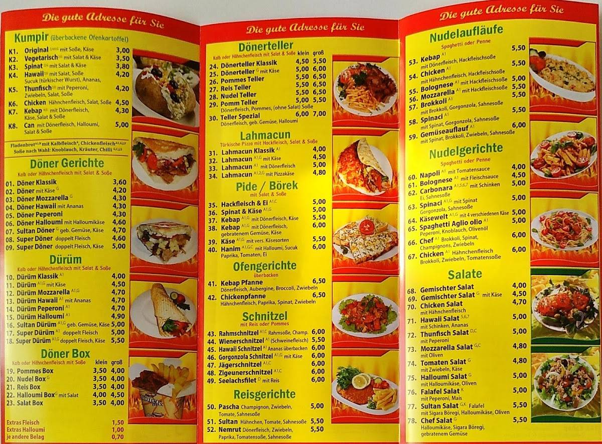 Speisekarte von Sultan Döner & Pizzeria, Heidenau