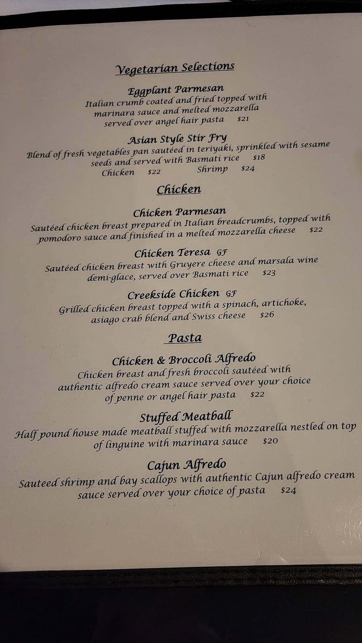 Menu at Summit View Restaurant, Summit Station, 934 South