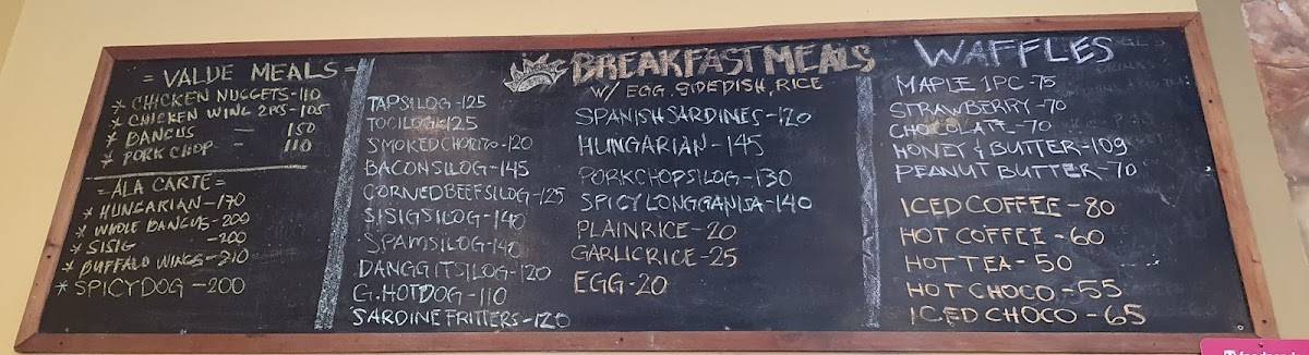 Carta del restaurante Sunny Side Up All Day Breakfast, Iloílo