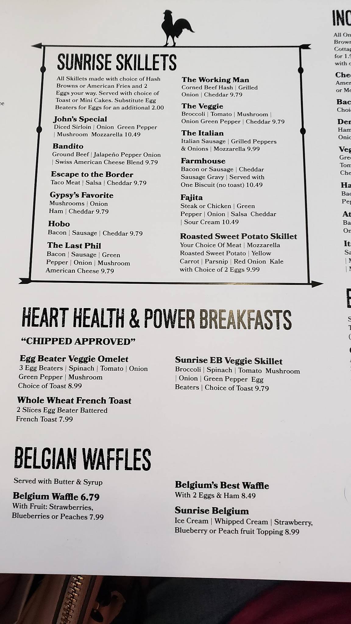 Menu at Sunrise Family Restaurant, Loves Park, N Alpine Rd