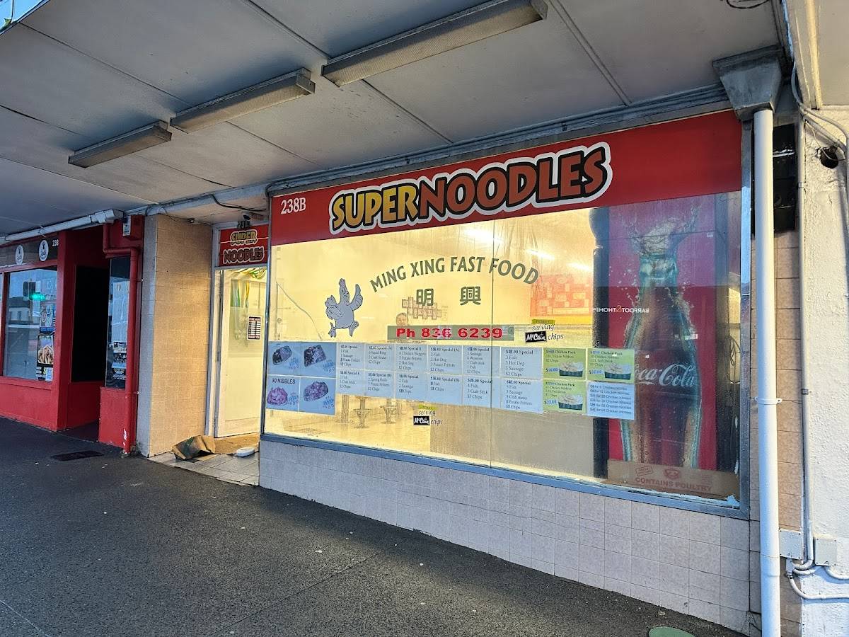 Menu at Super Noodles, Ming Xing Fast Food, Auckland