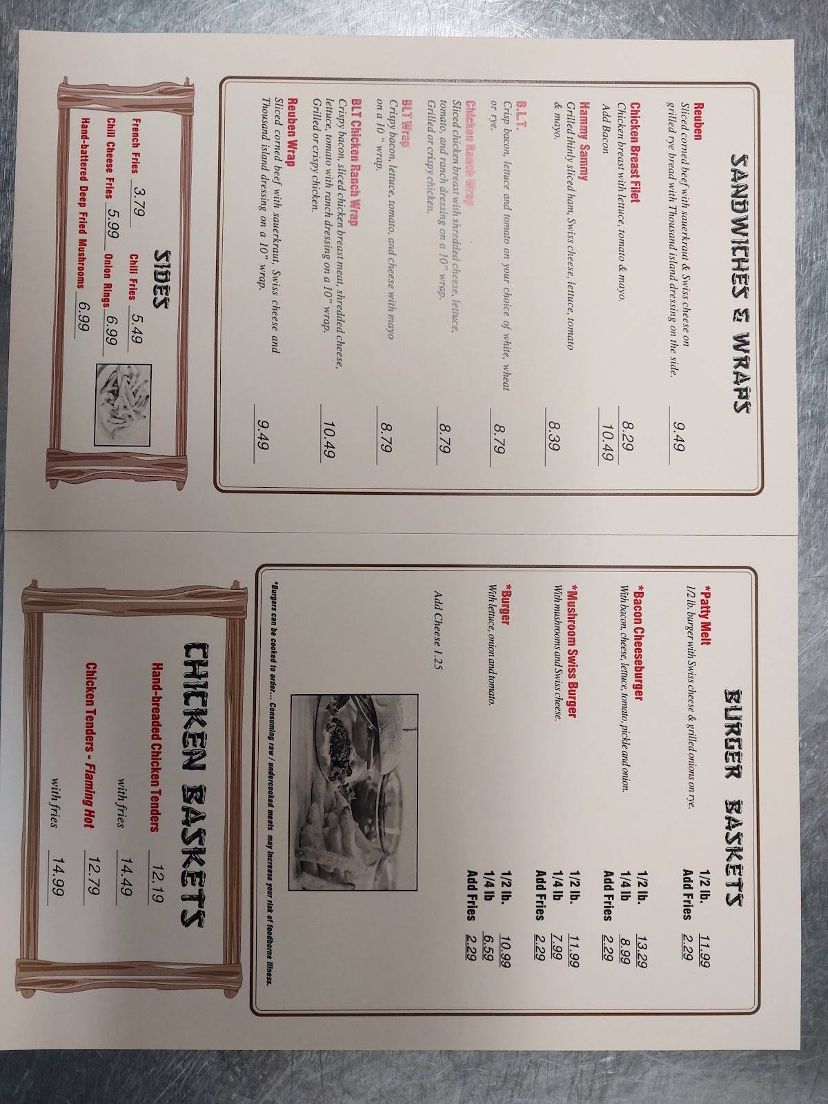 Menu at Susan's Roadside Diner restaurant, Atlanta