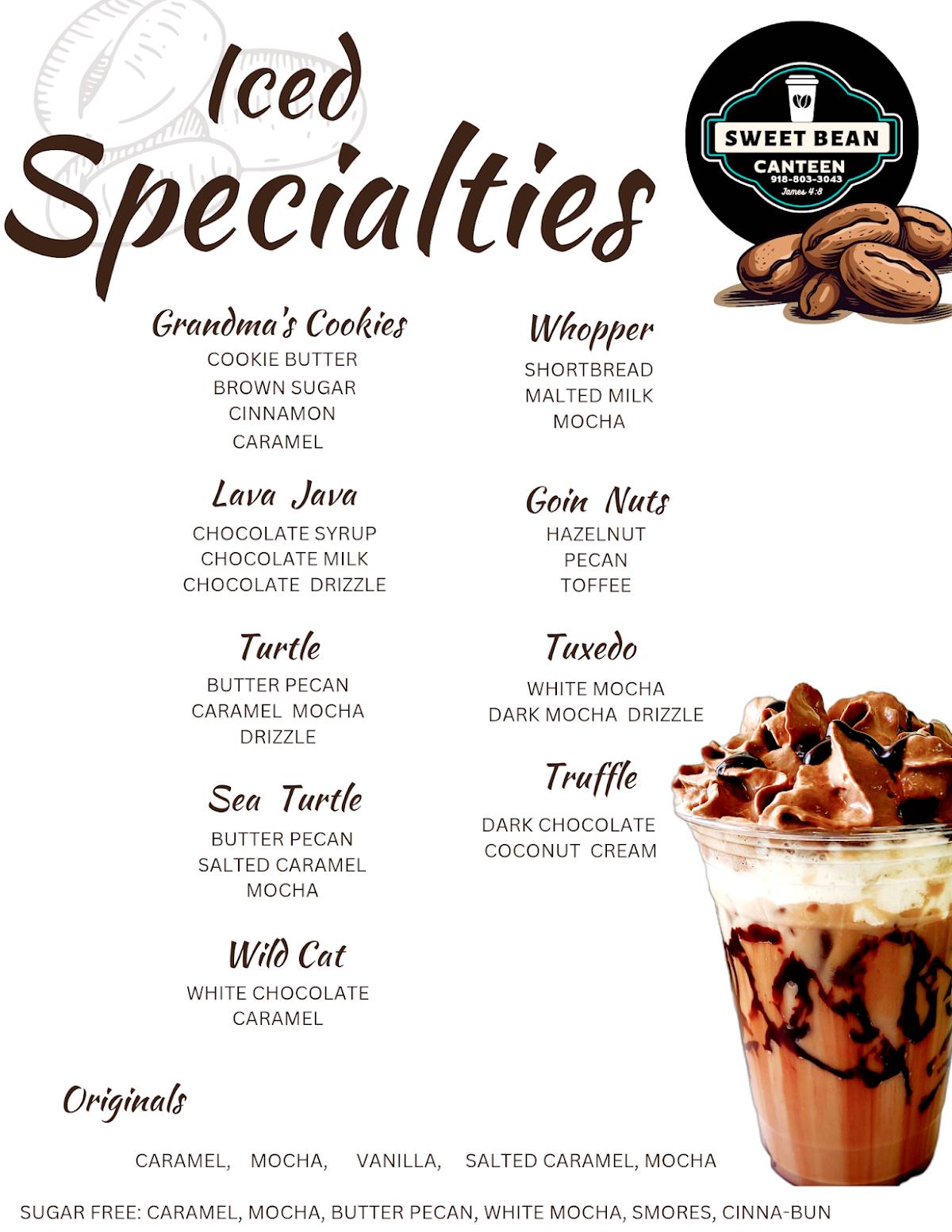 Menu at Sweet Bean Canteen, Chouteau