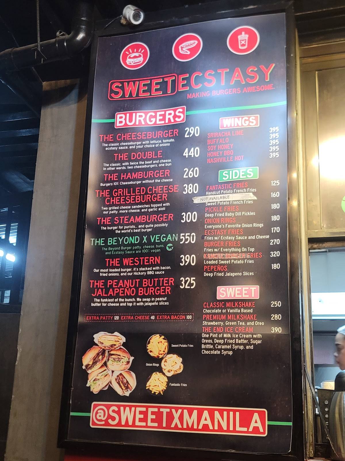 Menu at Sweet Ecstasy restaurant, Makati, 10 Jupiter St