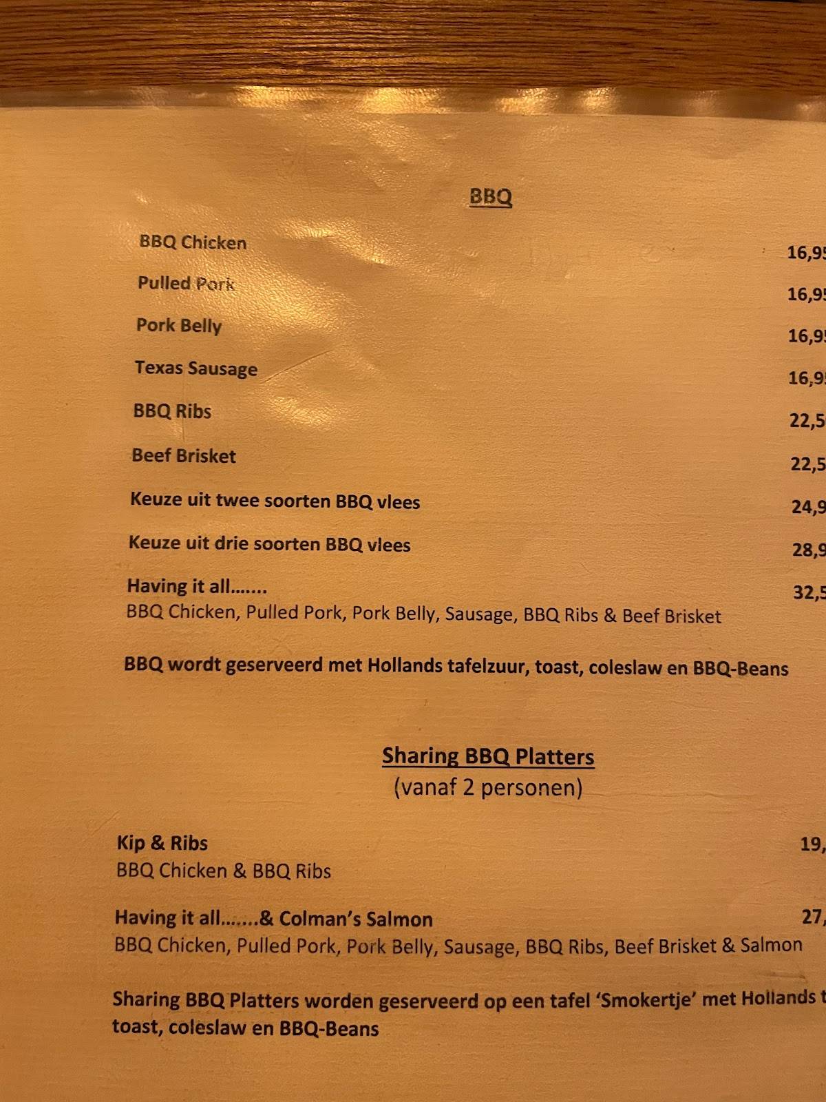 Speisekarte von T-Rex Restaurant BBQ & Smokehouse, Putten