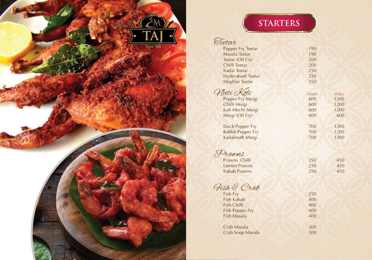 Menu at Taj Restaurant(Shahid) Hoskote, Hoskote