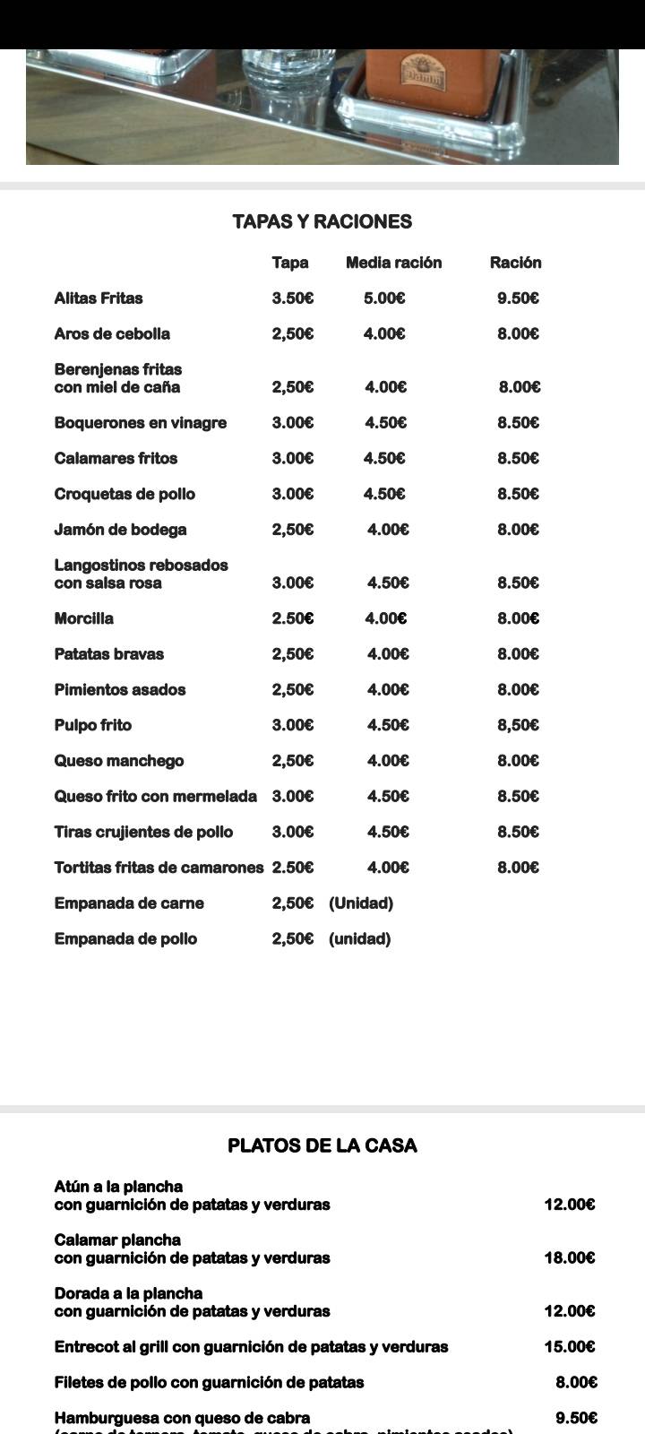 Carta del restaurante TAPEO EL TOKE, Marbella