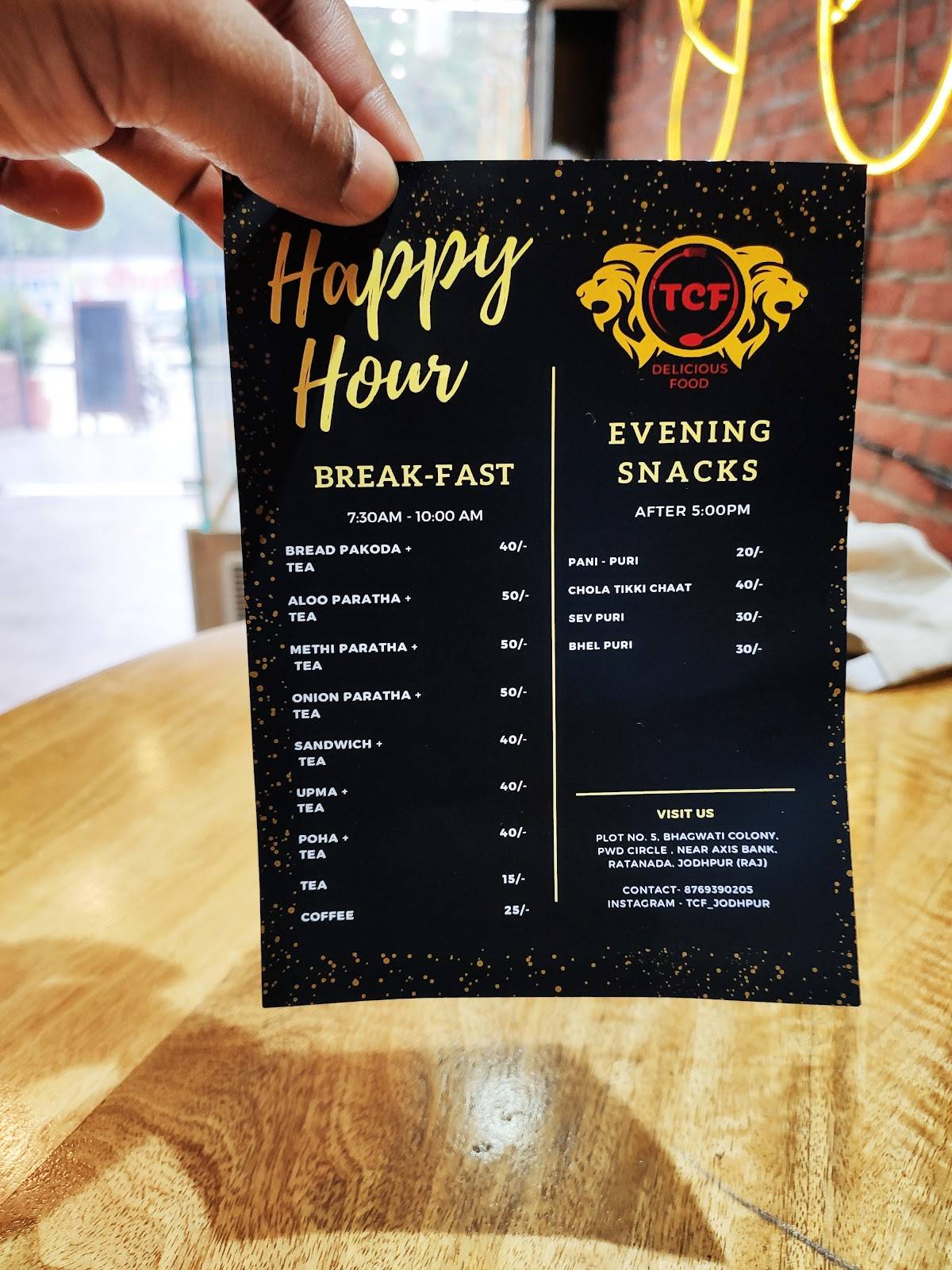 Menu at TCF Cafe & Restaurant, Jodhpur