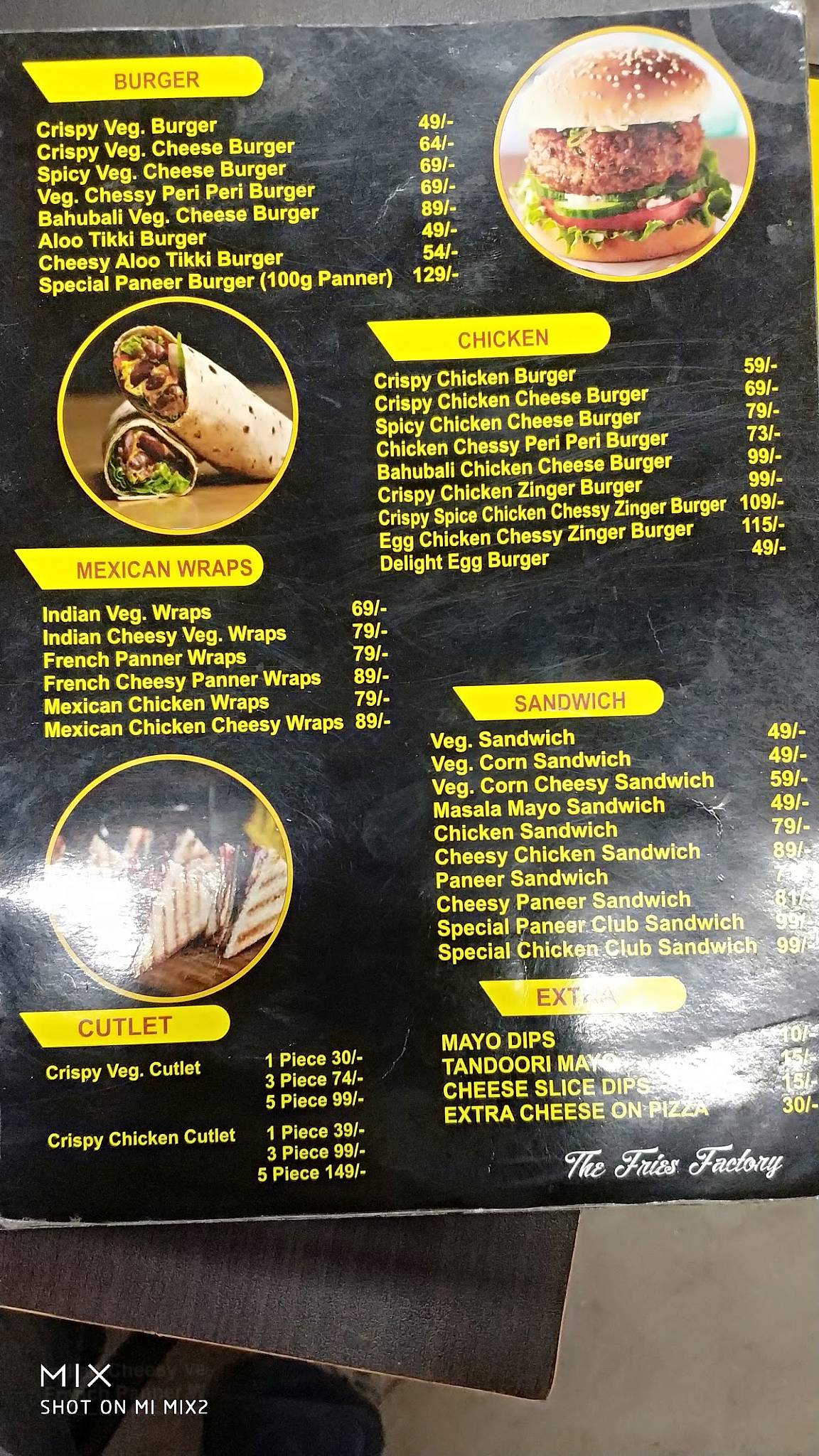 Menu at THE FRIES FACTORY, Siliguri, Panchayat Road Shiv Mandir