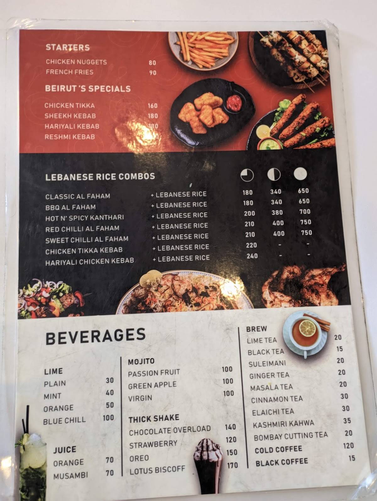 Menu at TIFFANY Restaurant, Angamaly