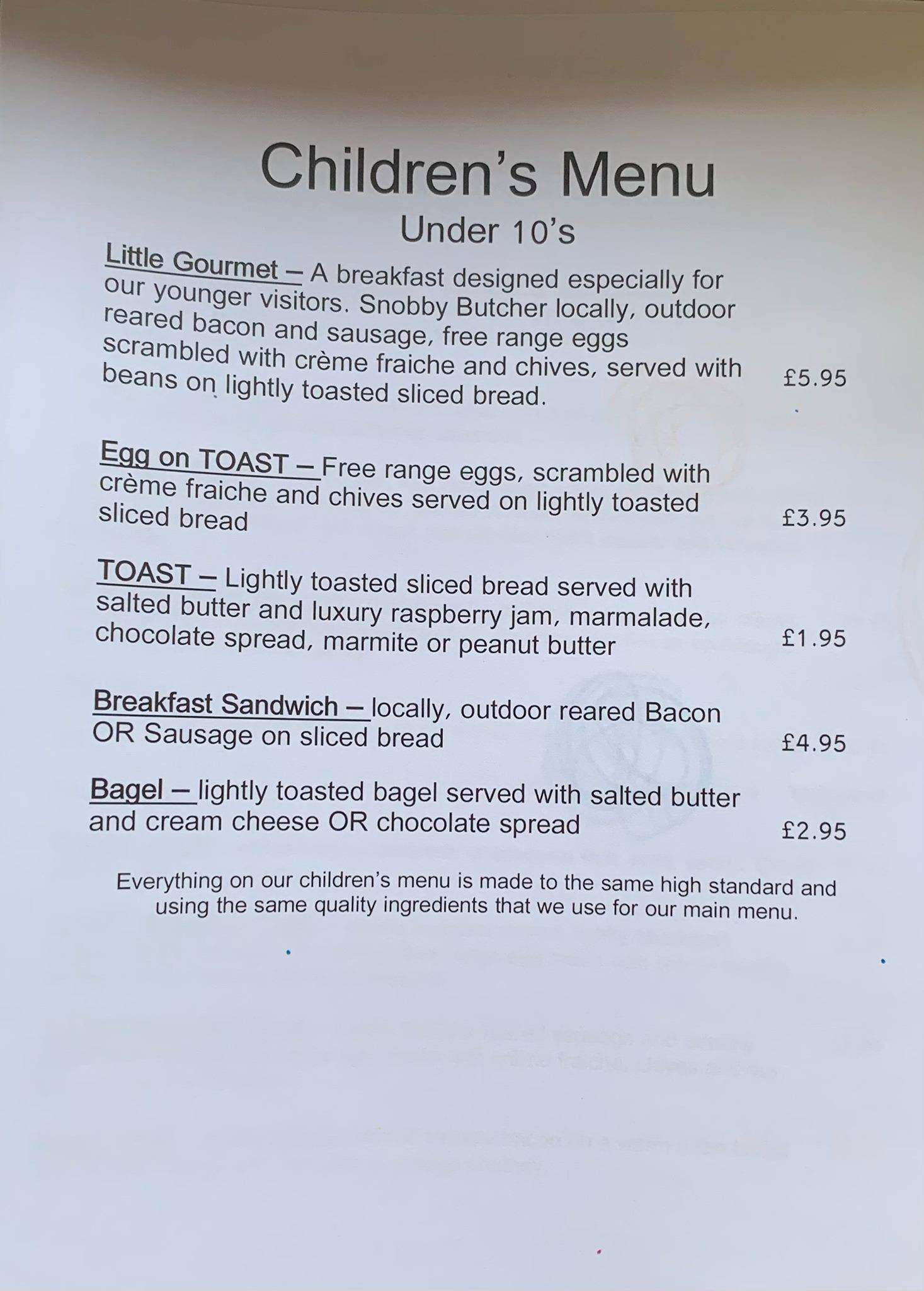 Menu at TOAST Cafe & Deli, Nottingham