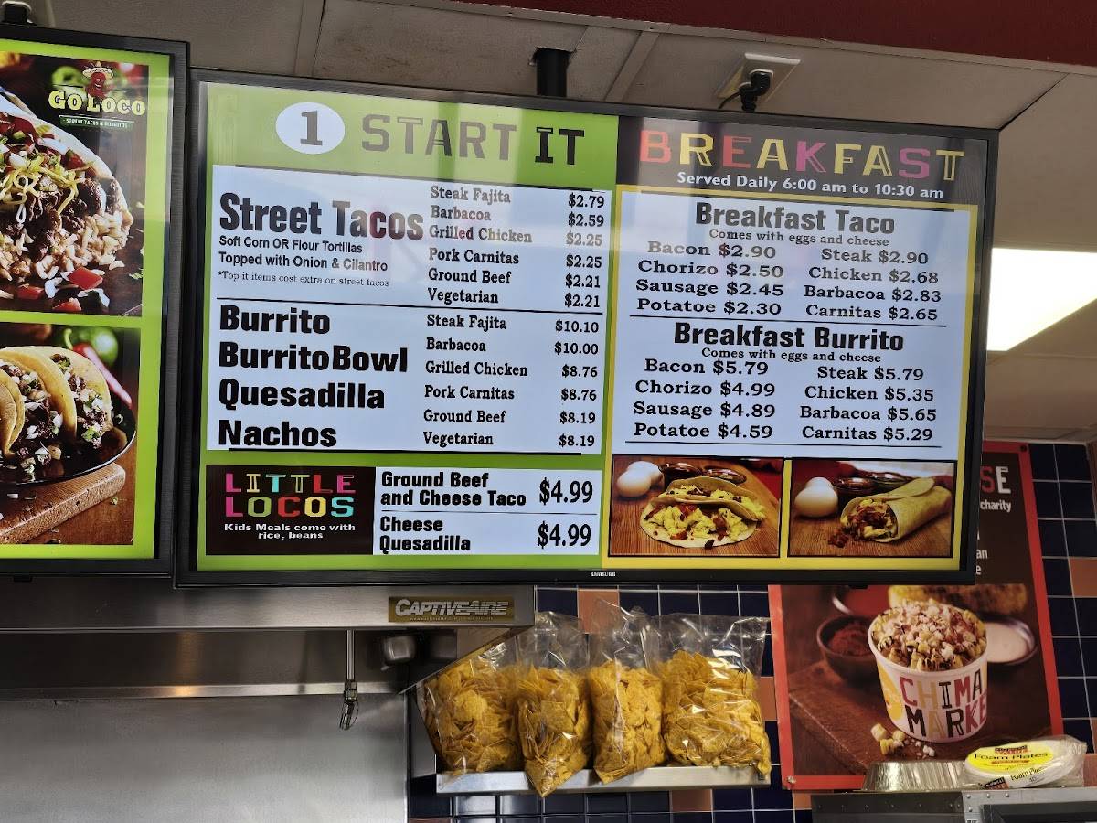 Menu at Taco Stand restaurant, Grapevine