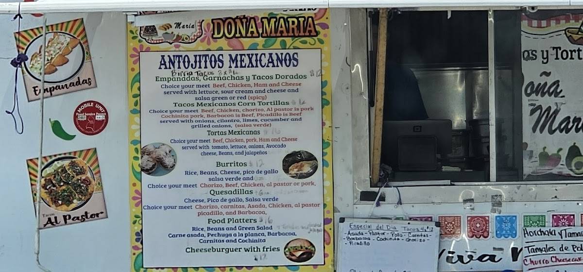 Menu at Tacos Y Tortas Doña Maria restaurant, Upper Marlboro