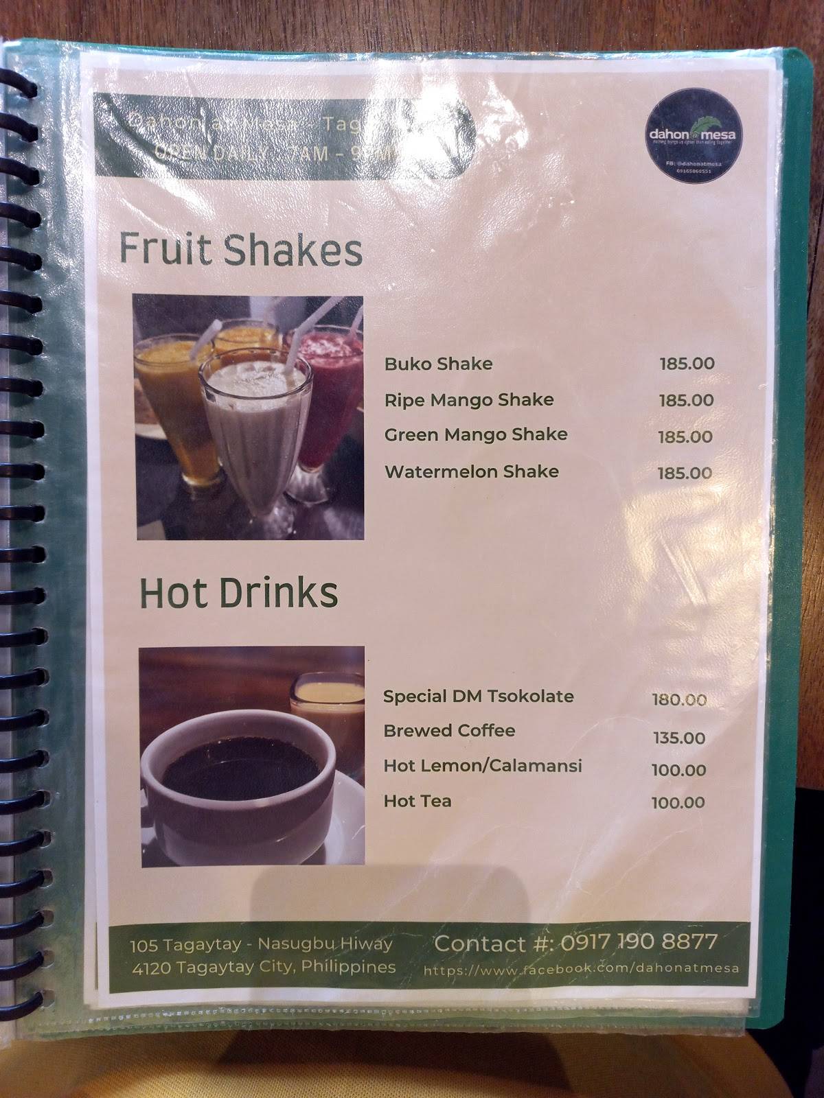 Menu at Dahon at Mesa - Tagaytay restaurant, Tagaytay