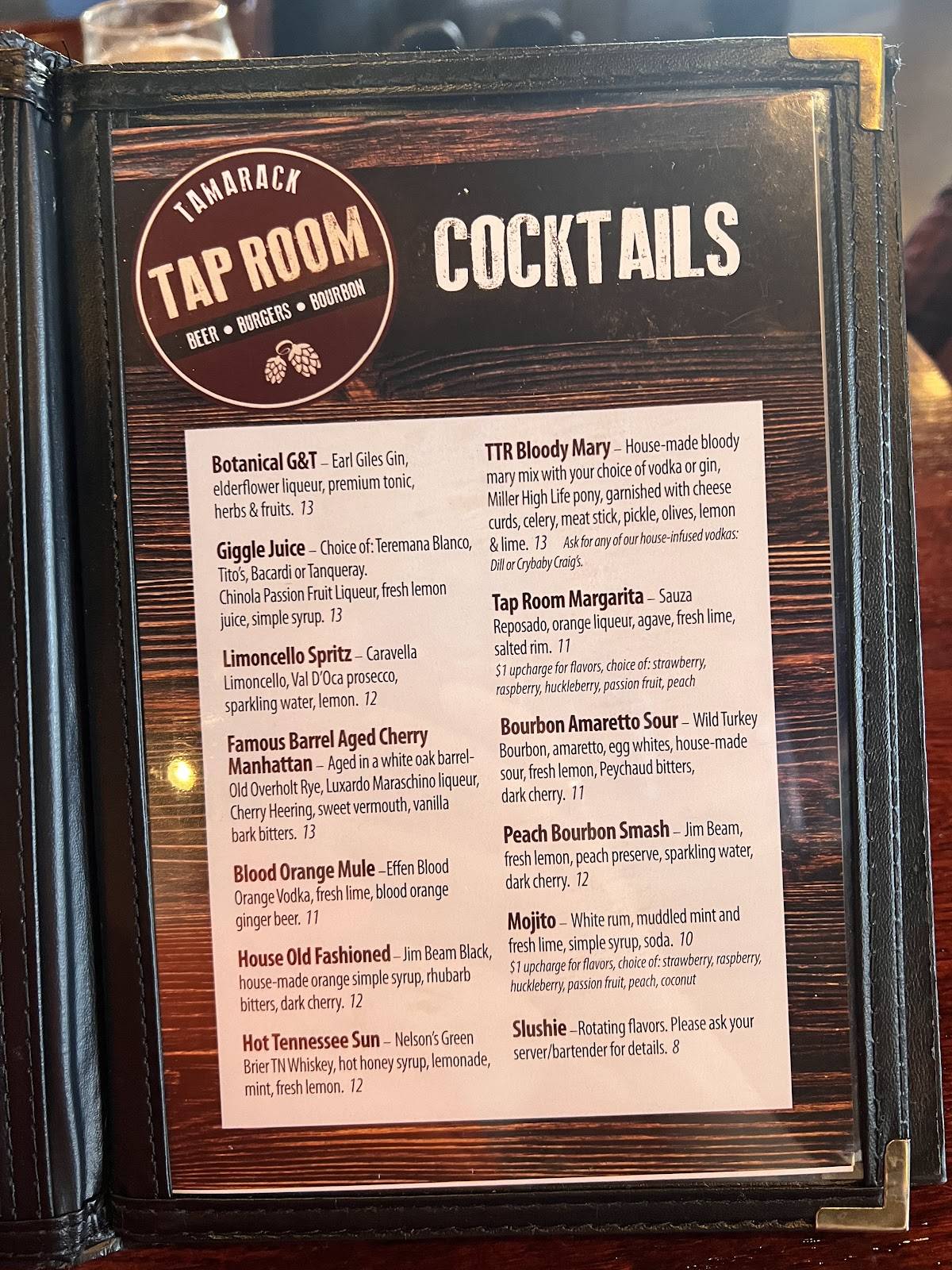 Menu at Tamarack Tap Room pub & bar, Woodbury, Tamarack Village